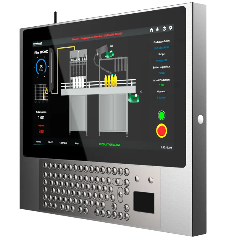 BS-V 421I-WK - PC Panel Full IP65 INOX con teclado QWERTY